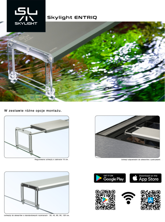 Lampa Skylight ENTRIQ F2XL.90 cm + zestaw uchwytów + zasilacz ...